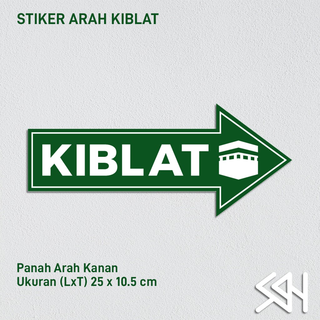 Jual 25 x 10.5 cm | Stiker Arah Kiblat | Sticker Petunjuk Arah Sholat ...