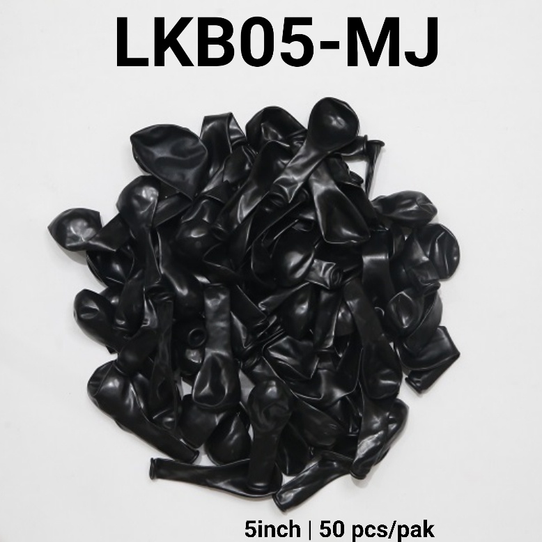 Jual LKB05-MJ Balon latex 5 inch 1 pak 50 metalik tebal hitam item ...