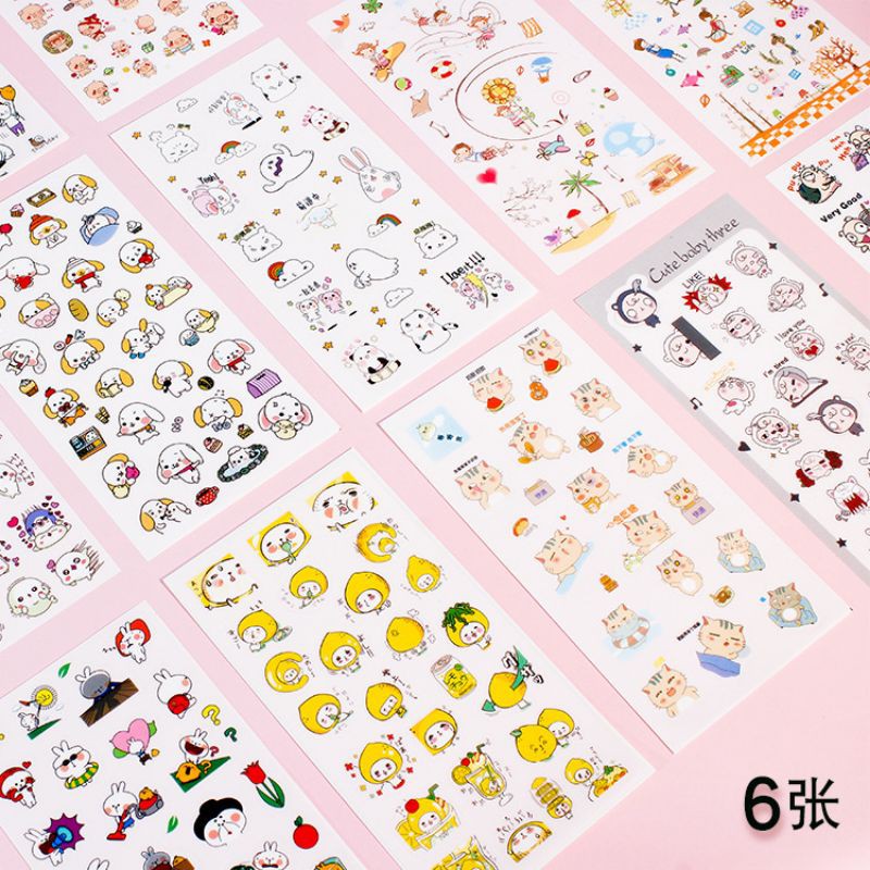 Jual 6 Lembar (Satu Set) Sticker Berkarakter Lucu | Shopee Indonesia