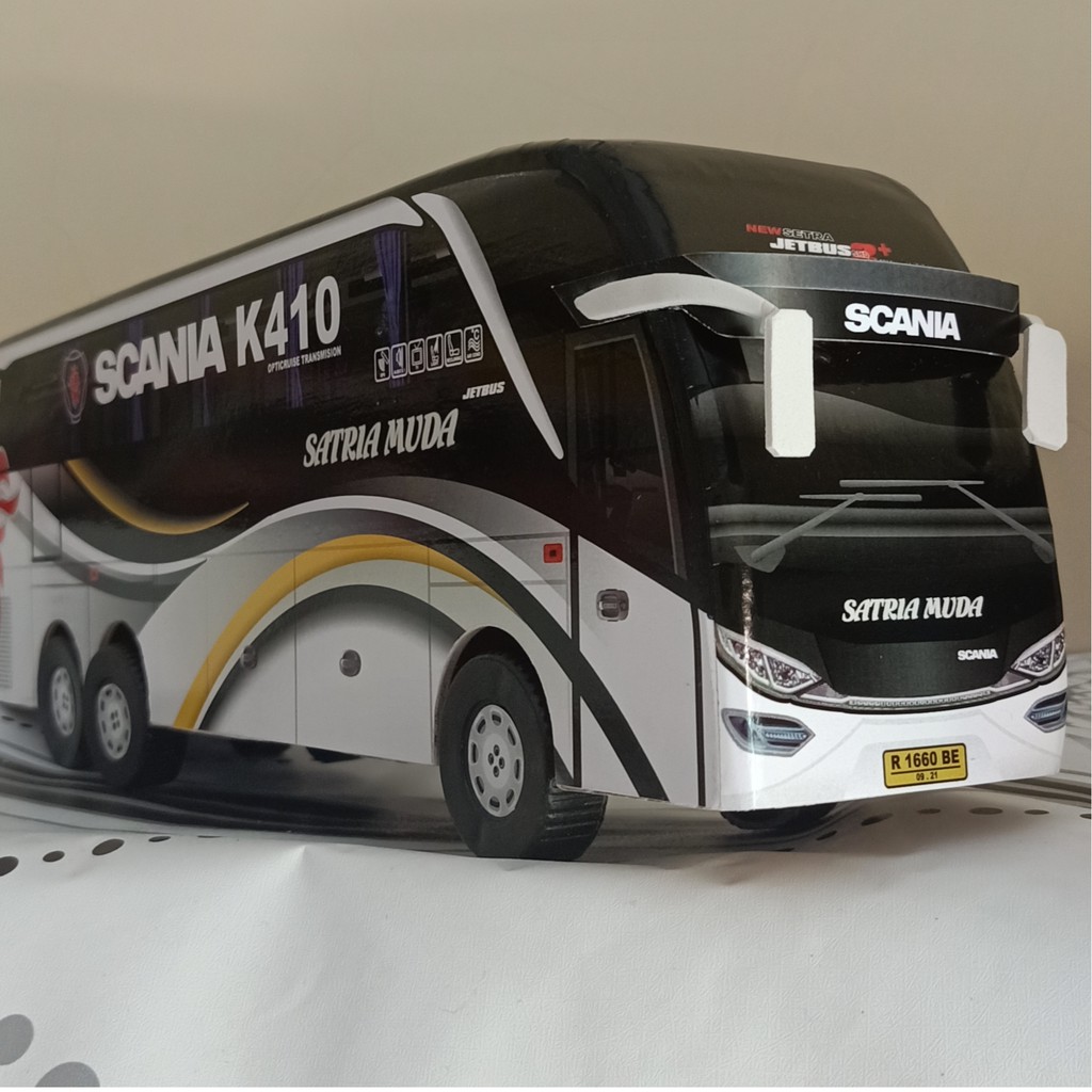 Jual Miniatur Bus bis / mainan bus bis Satria Muda Scania Jetbus3 SHD ...