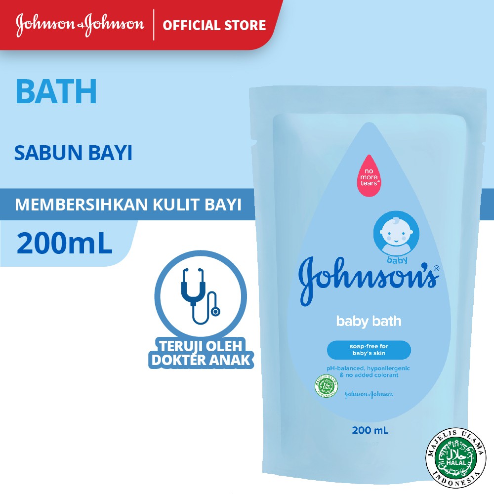 Jual JOHNSON'S Baby Bath - Sabun Mandi Bayi Refill 200ml | Shopee Indonesia