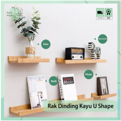 Jual Rak Dinding Kayu Ambalan U Shape / rak ambalan murah / Rak Dinding ...