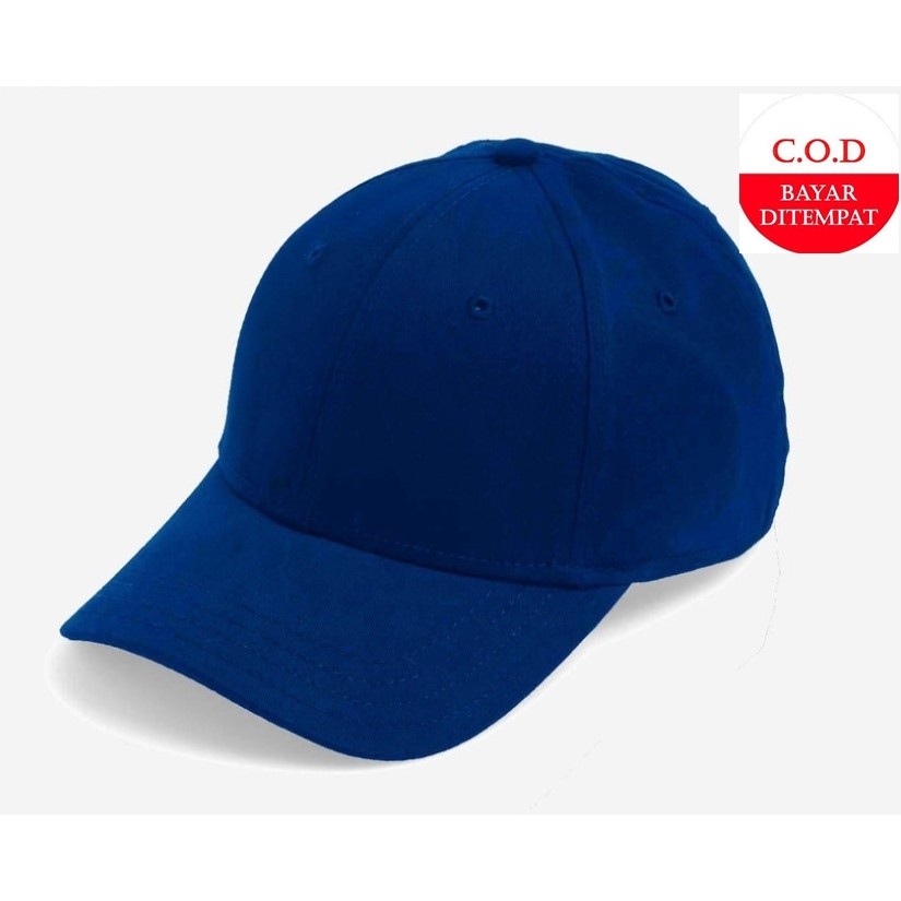 Jual Topi Polos BIRU BENHUR Bahan Drill Belakang Clip Besi / Topi Murah ...