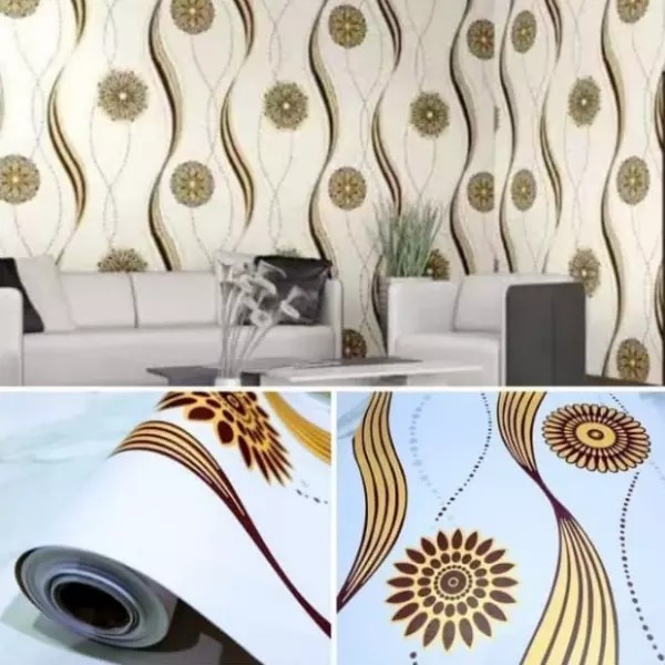 Jual Wallpaper Sticker Cakra Gold/Cakra Hitam Putih Elegan 10m x45cm ...