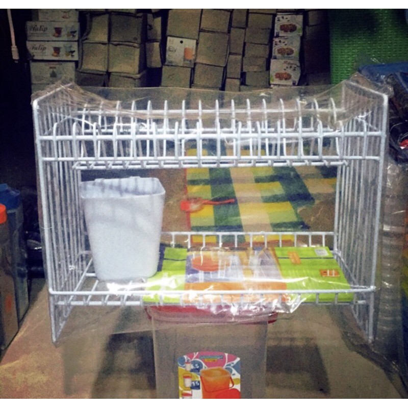 Jual Rak Piring Susun 2 Modeline / Rak Piring Kawat | Shopee Indonesia