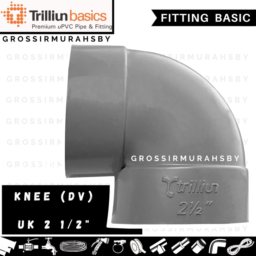 Jual KNEE PVC 2 1/2 INCHI TRILLIUN DV / ELBOW / KENI / L / KNIE 2 1/2 ...