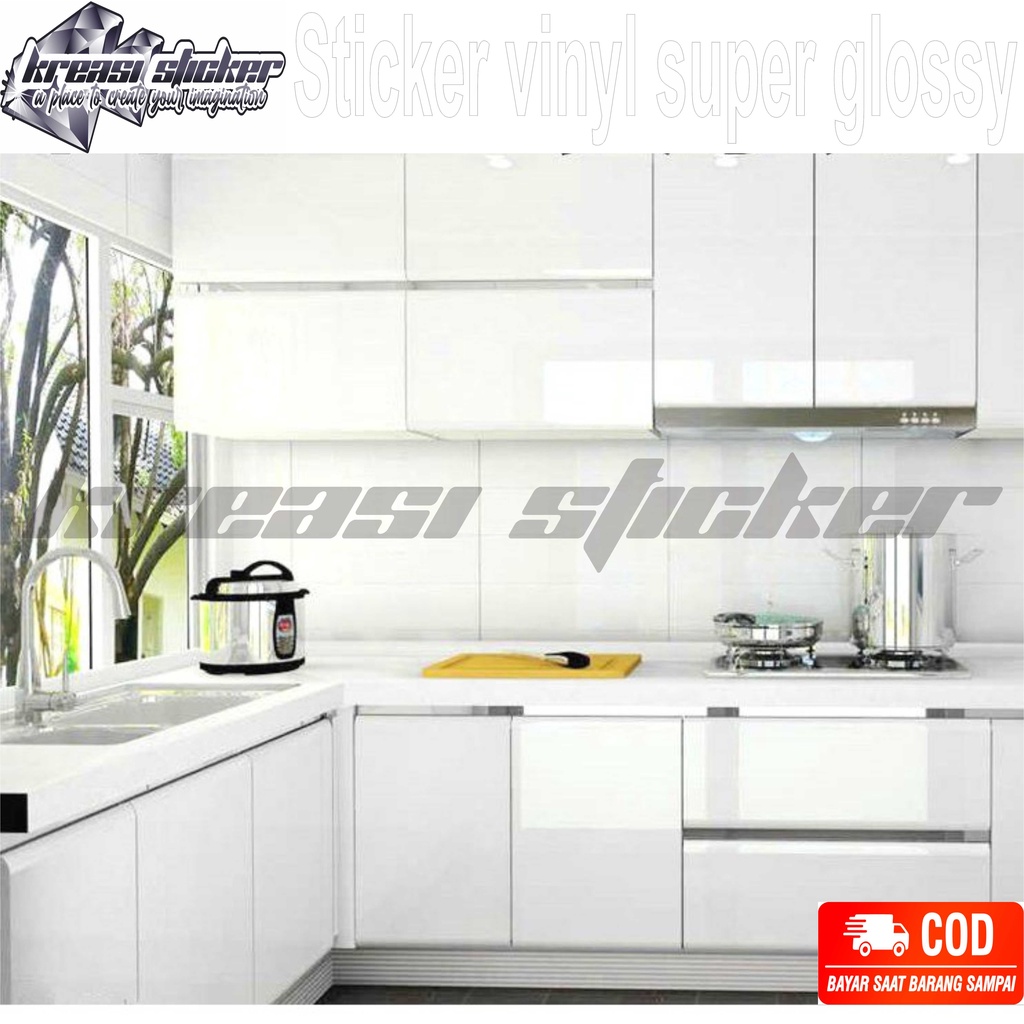 Jual stiker kitcen set/meja/furnitur/walpapper/wallstiker warna putih ...
