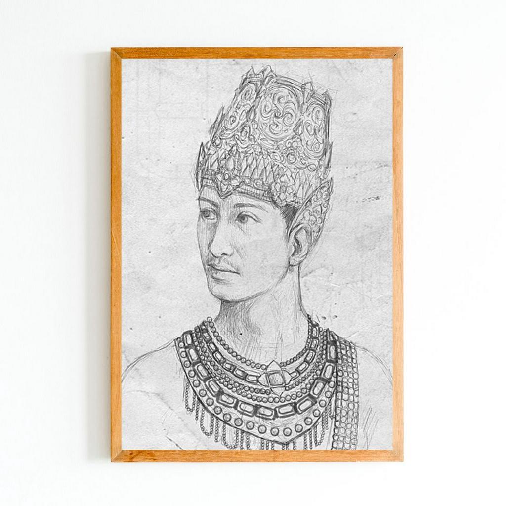 Jual Lukisan Cetak Hayam Wuruk Raja Majapahit Maharaja Sri Rājasanagara ...