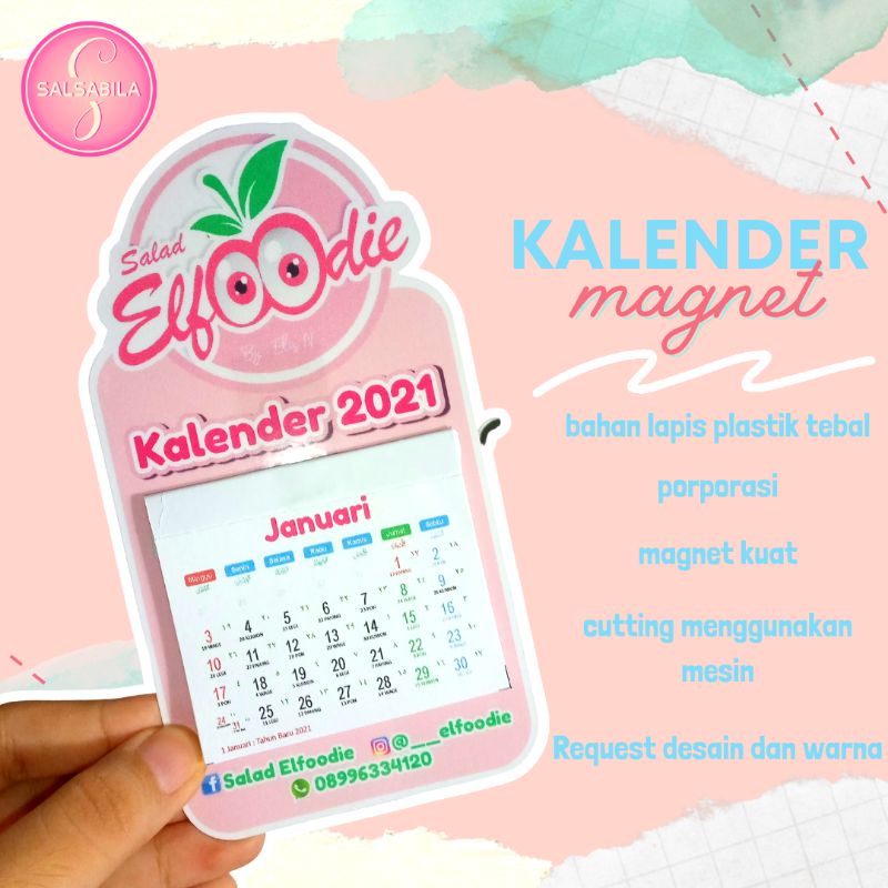 Jual KALENDER MAGNET 2025 bahan premiun lapis plastik tempelan kulkas ...