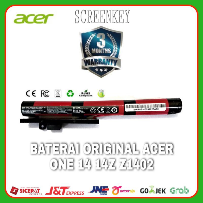 Jual Baterai Batrai Original Acer One 14 14Z Z1402 18650-00-01-3S1P-0 ...