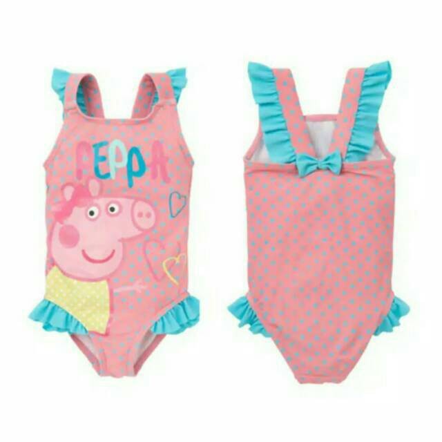 Jual Baju renang peppapig anak kartun babi import dengan topi hi ...
