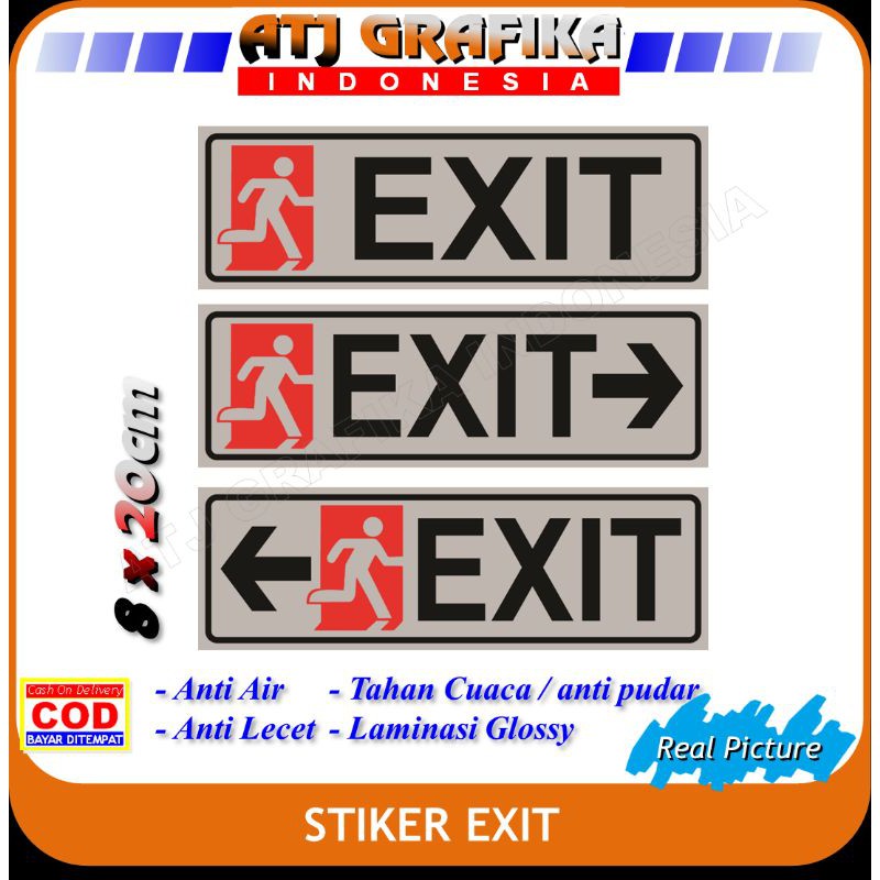Jual Stiker exit pintu darurat sticker safety K3 emergency kantor dll ...