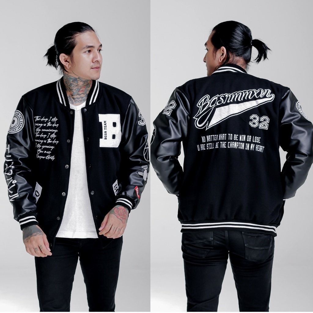 Jual JAKET VARSITY BASEBALL-JAKET VERSITY STAR FULL BORDIR BAHAN KATUN ...