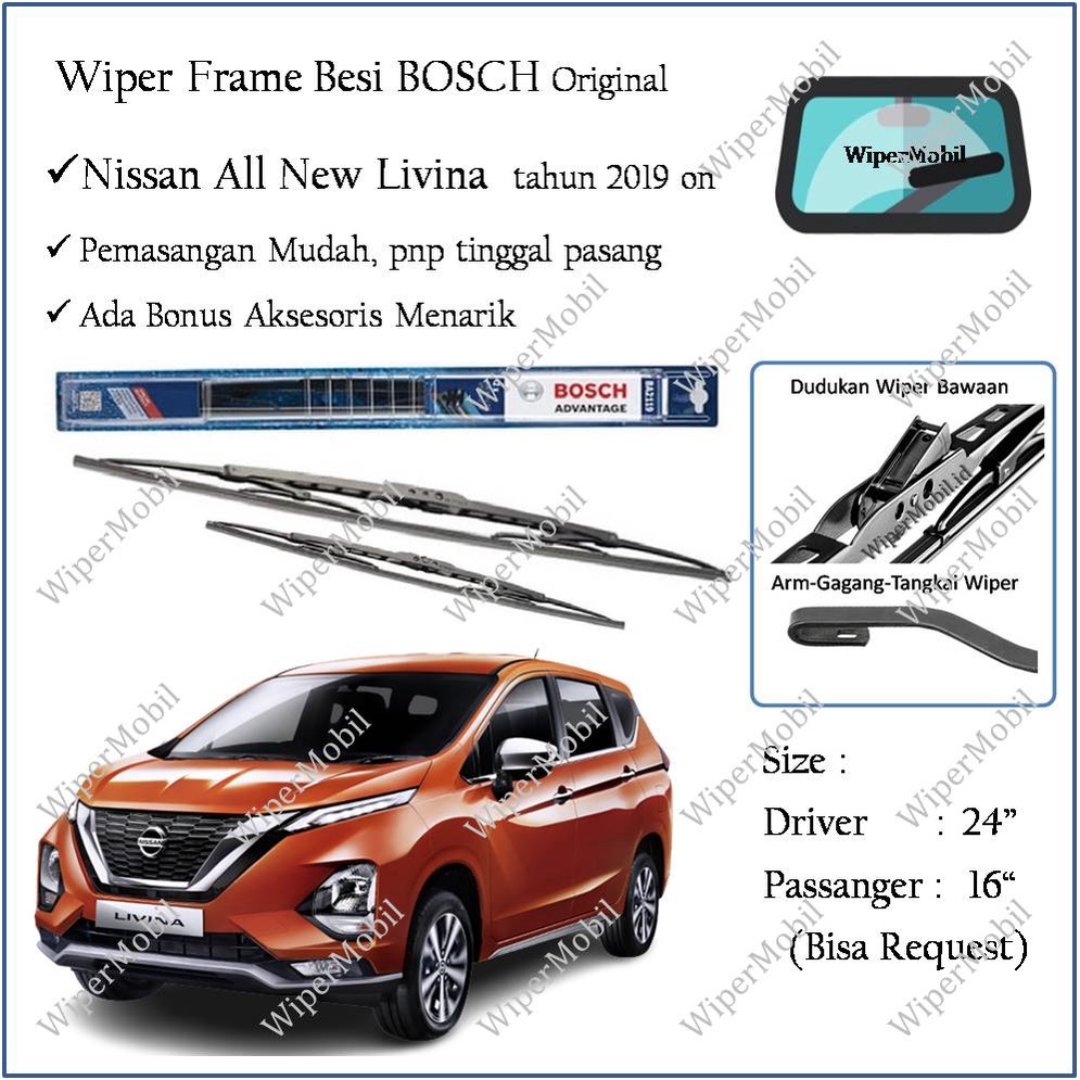 Jual Wiper Frame Besi Bosch Nissan The All New Livina 2019 2020 2021