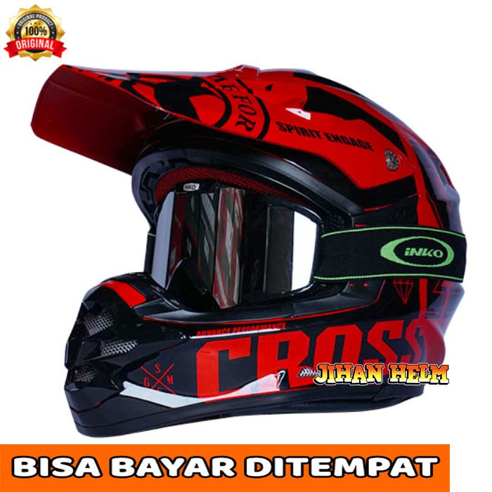 Jual HELM / HELM GM / HELM GM CROSS CR 01 RED BLACK TERBARU | Shopee ...