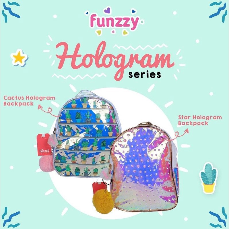 Jual Standard Pen Funzzy Hologram Series Cactus Star Backpack Tas Mini ...