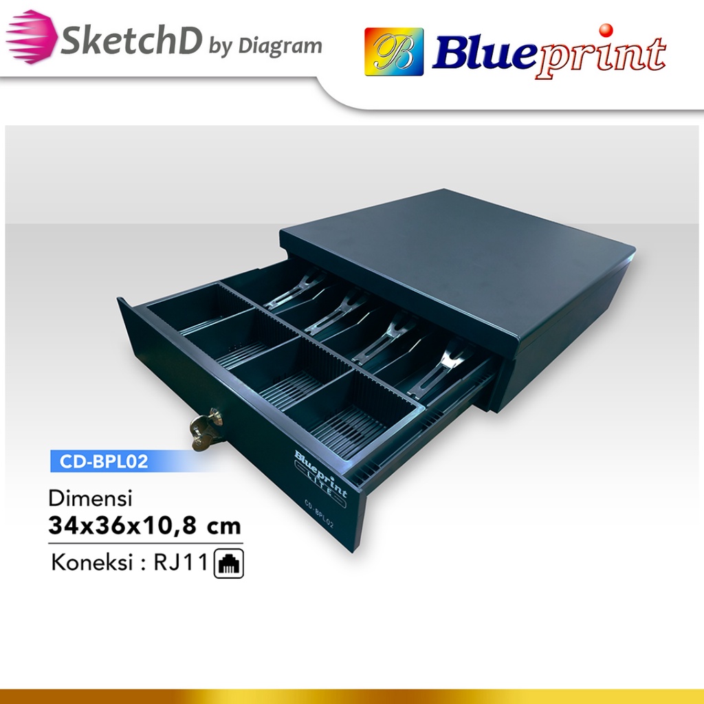 Jual Cash Drawer Lite 34x36x10 cm Laci Uang Kasir Cash Register ...