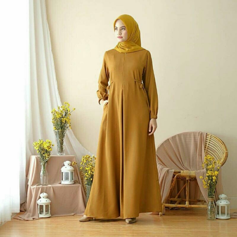 Jual RIVENDELL.ID - Gamis Maxy Dress Mustard Edition Original CONDEE ...
