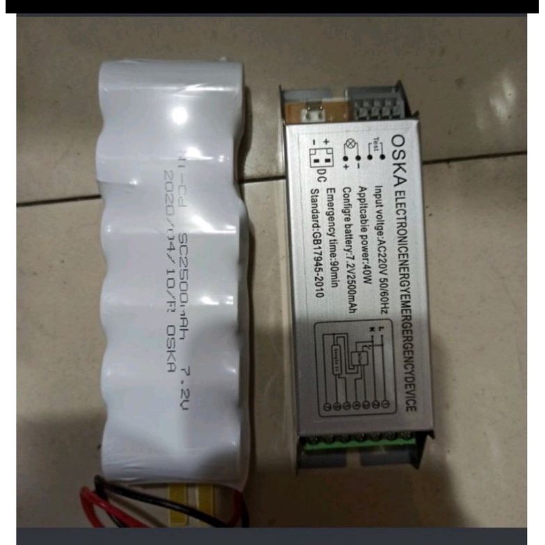 Jual nicat batere balast emergency led / TL biasa e27 nicad battery led ...