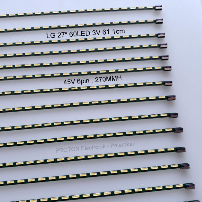 Jual Lampu Backlight TV LG 27" 60 LED SMD 3V 61cm DC 45V 6pin . Part 27 ...