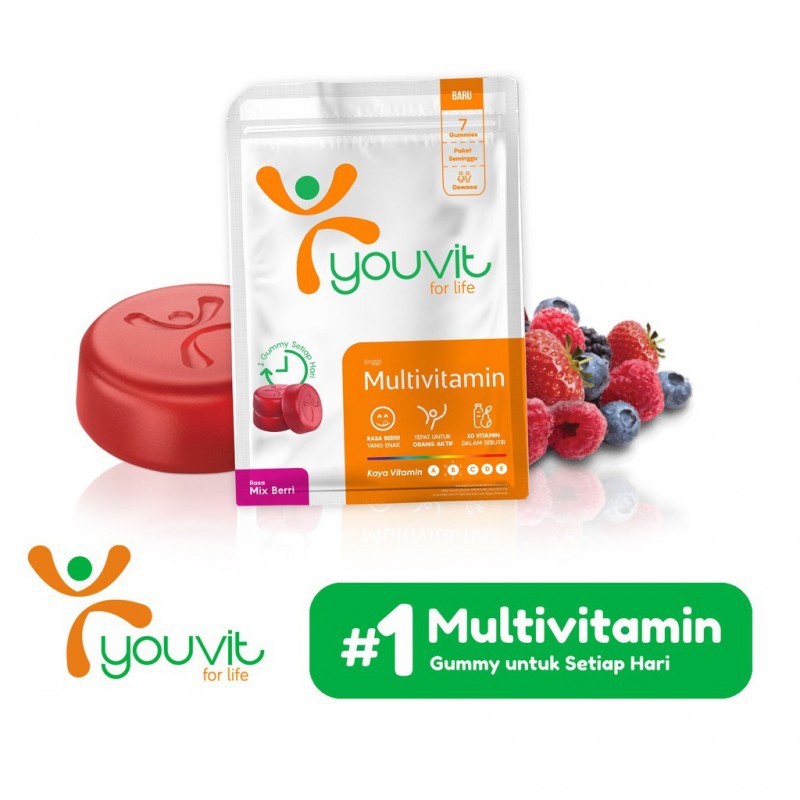 Jual Permen Gummy Youvit ( Mix Berry ) Dewasa 7days Isi 7 Gummy ...
