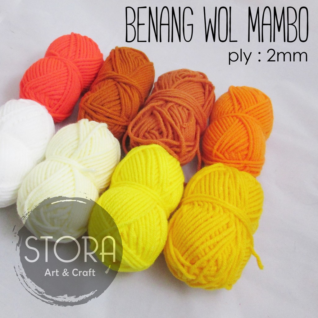 Jual Benang Rajut Wool / Benang Wol Mambo tebal 2 mm - 50gr | Shopee ...