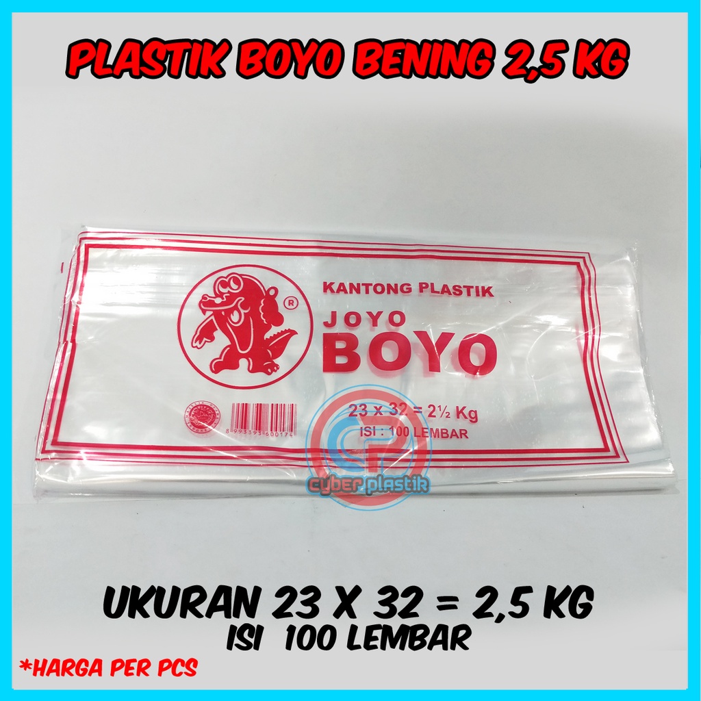 Jual Plastik Boyo 2,5 kg Bening ukuran 23 x 32 isi 100 lembar | Shopee ...