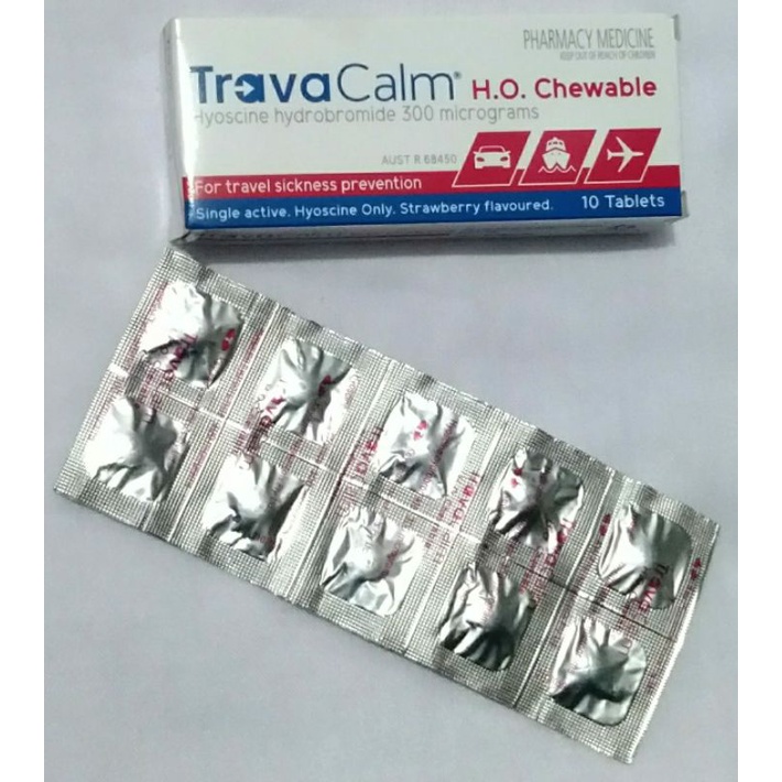 Jual TRAVACALM H.O CHEWABLE OBAT ANTI MABUK LAUT (1 Pak isi 1 Butir ...