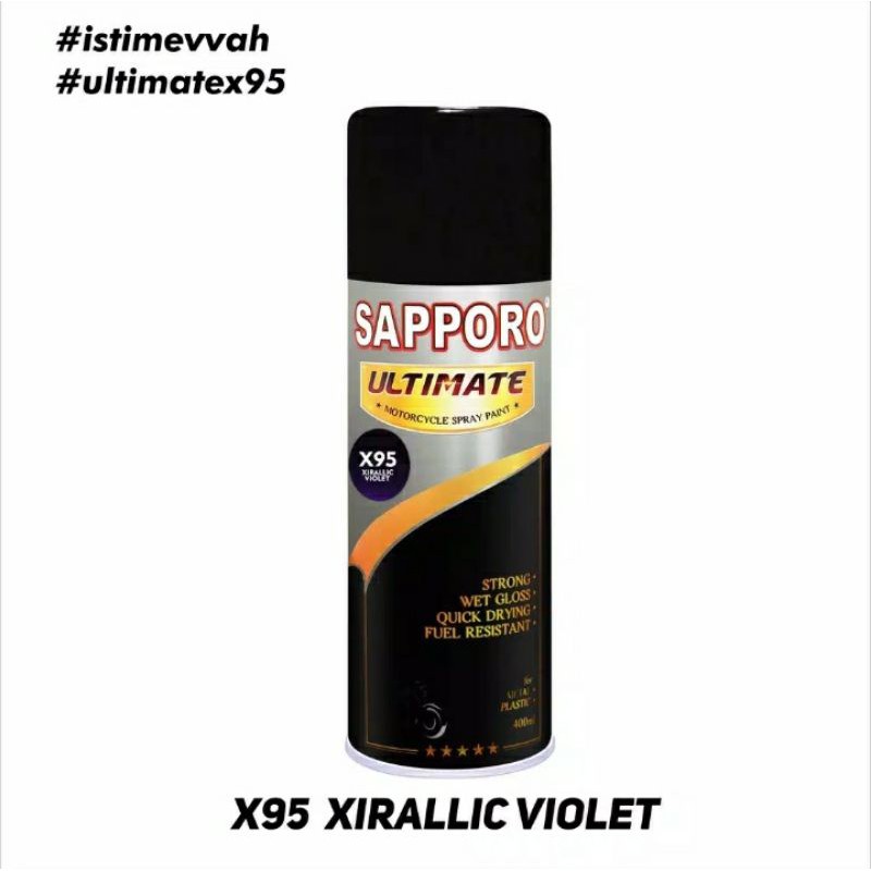 Jual Cat Semprot Sapporo Ultimate X95 Xirallic Violet / saporo spray / pilok / pylox | Shopee ...