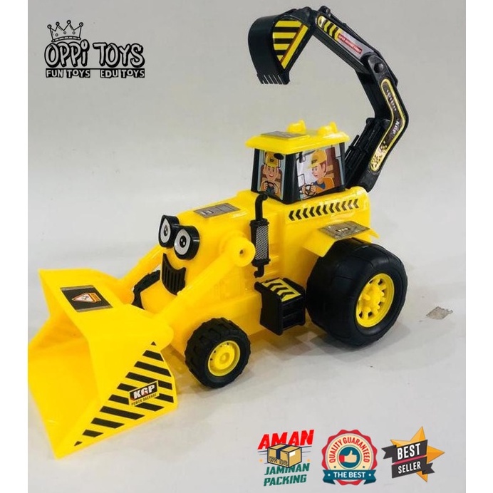 Jual Mainan Mobil Backhoe Loader - Excavator - Mainan Wheel Loader ...