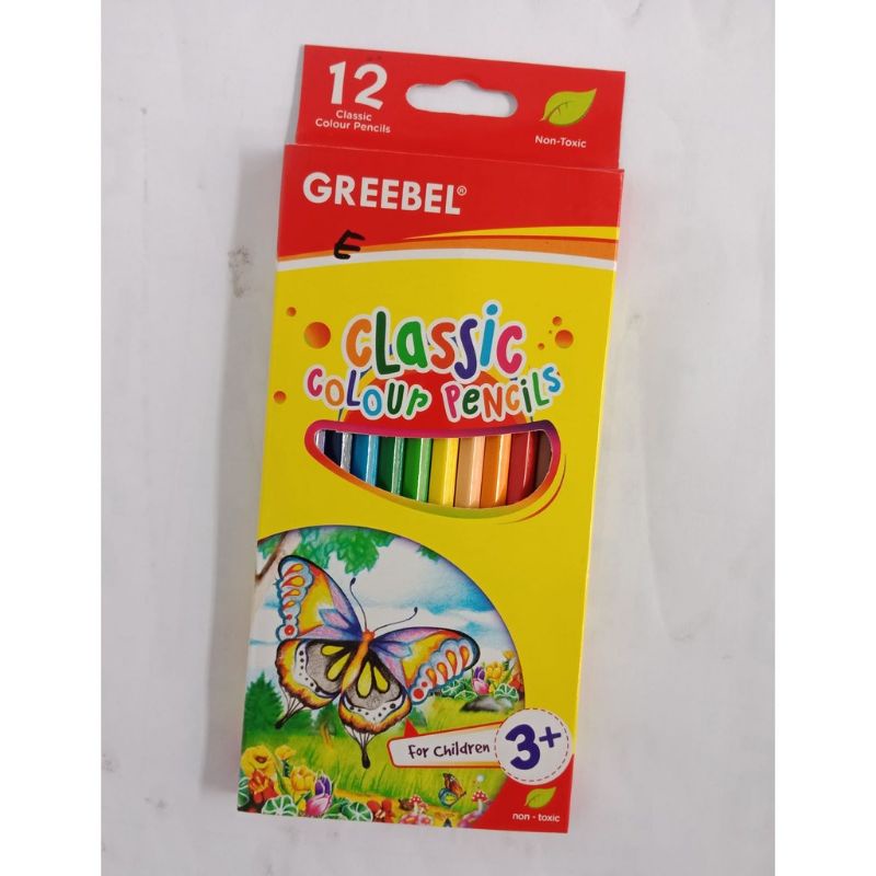 Jual Pensil Warna Greebel 12 Warna Panjang Color Pencils Greebel ...