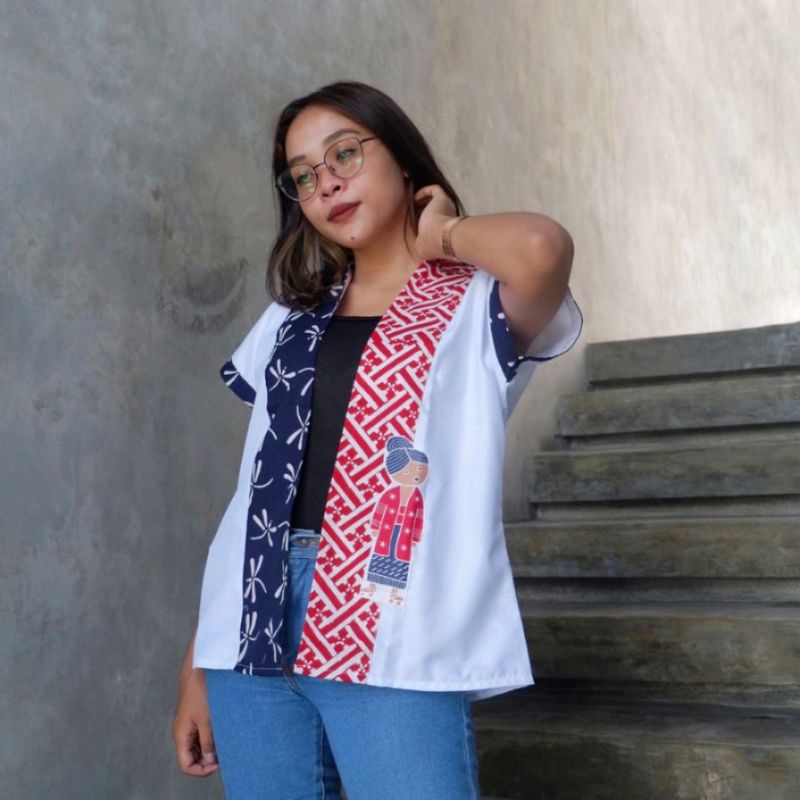 Jual Outer Batik Modern Kombinasi Karakter - Iva Outer | Shopee Indonesia