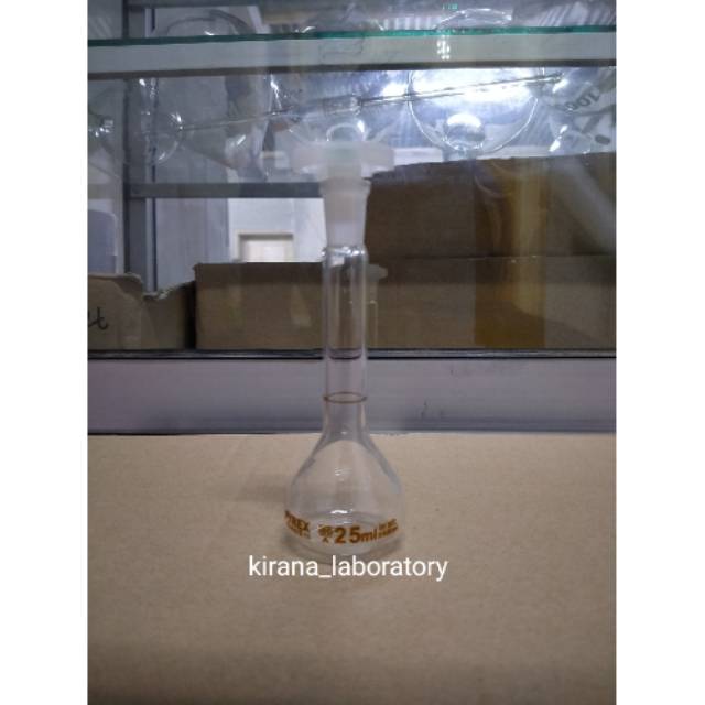Jual Labu ukur 25ml - volumetric flask 25ml Pyrex | Shopee Indonesia