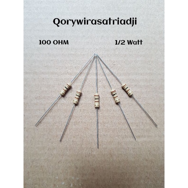 Jual Resistor 100 Ohm 1/2 Watt 50pcs | Shopee Indonesia