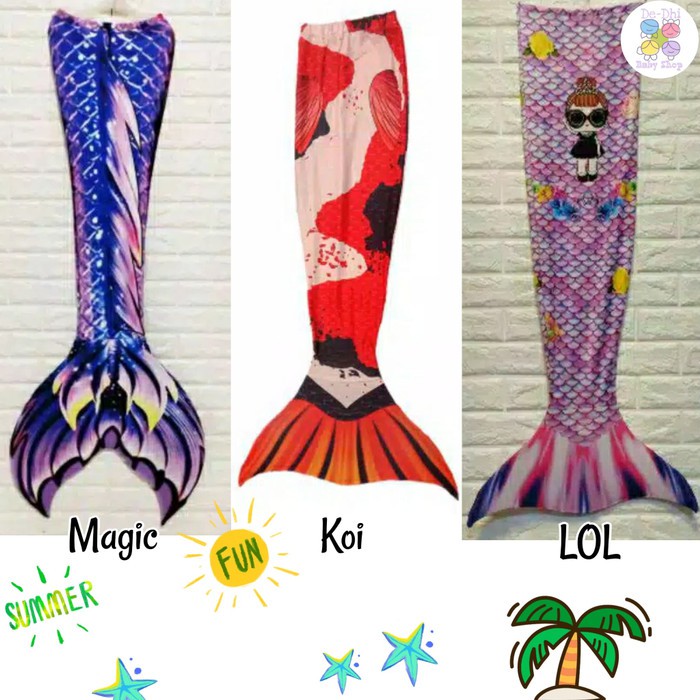 Jual Baju Renang Putri Duyung Kostum Mermaid Anak Made in Indonesia motif koi dan motif ariel ...