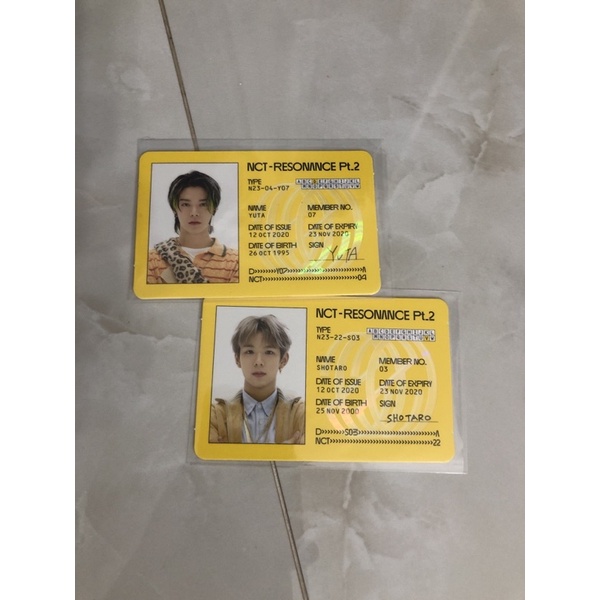 Jual id card yuta and shotaro nct | Shopee Indonesia