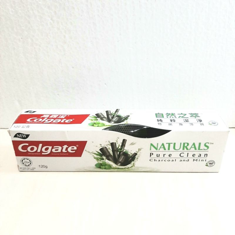 Jual Colgate NATURALS Pure Clean Charcoal and Mint ( 120 g ) | Shopee ...