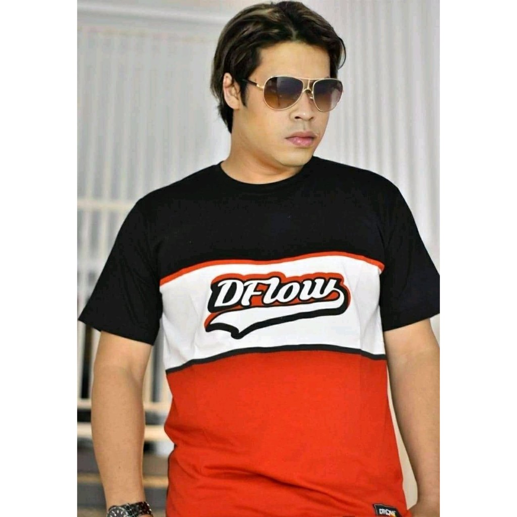 Jual Kaos Dflow (hitam perpaduan merah) | Shopee Indonesia