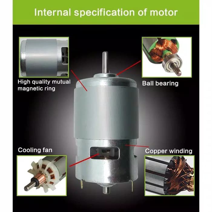 Jual motor DC 775 high speed motor dc 12-36V 9000rpm | Shopee Indonesia