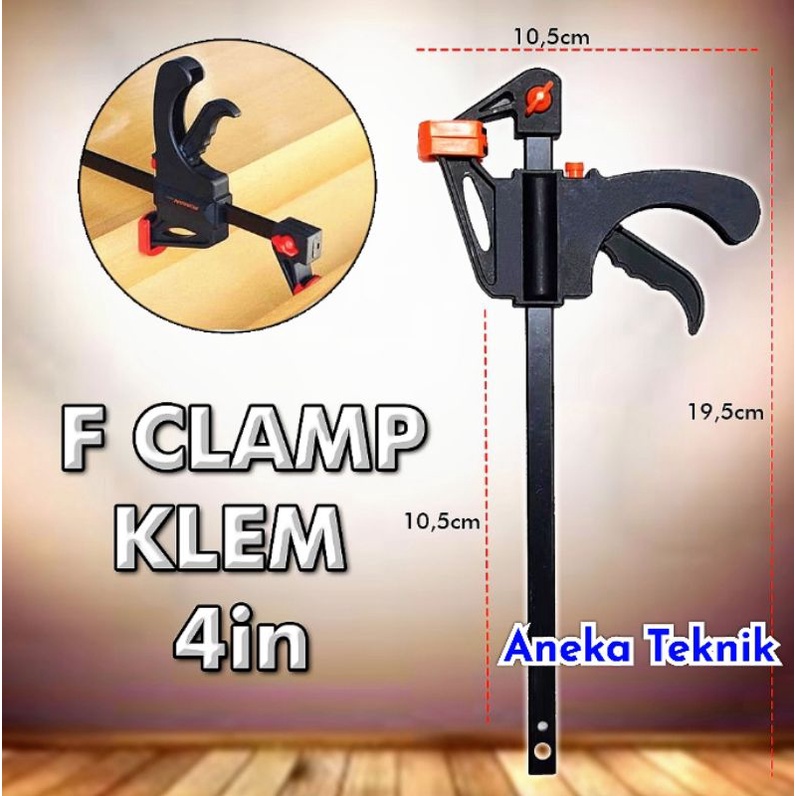 Jual Catok F Clamp - Klem Kayu / Ratchet Bar Release Clamp 4 inch / 4 ...