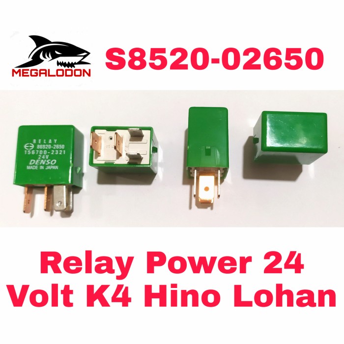 Jual Relay 24 volt hino lohan S8592-02660 S8592-02650 hijau kaki 4 ...