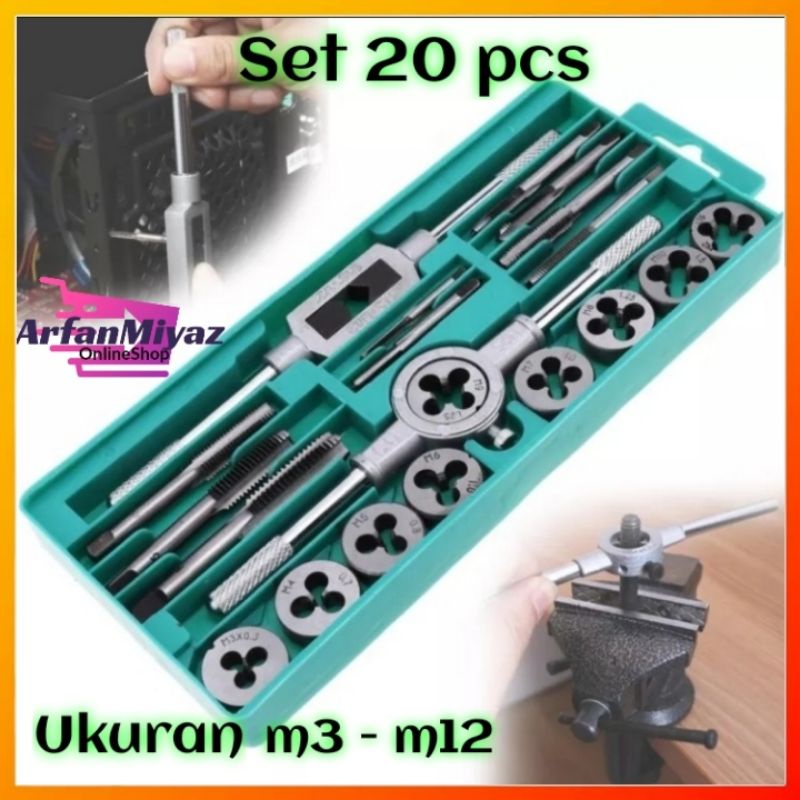 Jual Hand Tap Pembuat Drat Dan Perbaikan Drat Slek Set 20pcs / 12pcs / 6pcs / 9pcs / Snai dan ...