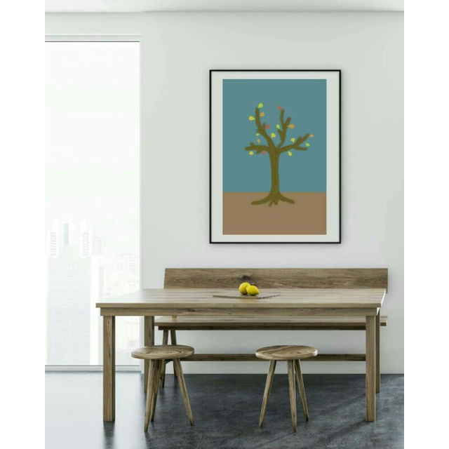 Jual Lukisan dinding minimalis gambar pohon home decor hiasan dinding ...