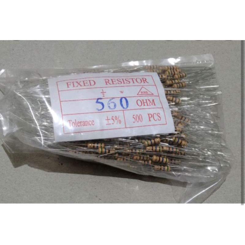 Jual Resistor 560 ohm 1/2 watt per 10 pcs | Shopee Indonesia