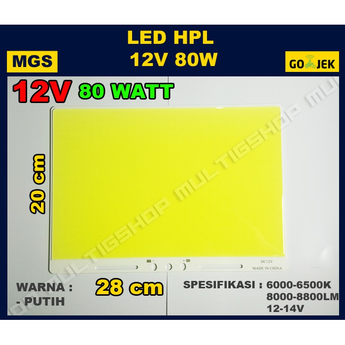 Jual LED HPL 12v 80w + Pendingin | Shopee Indonesia