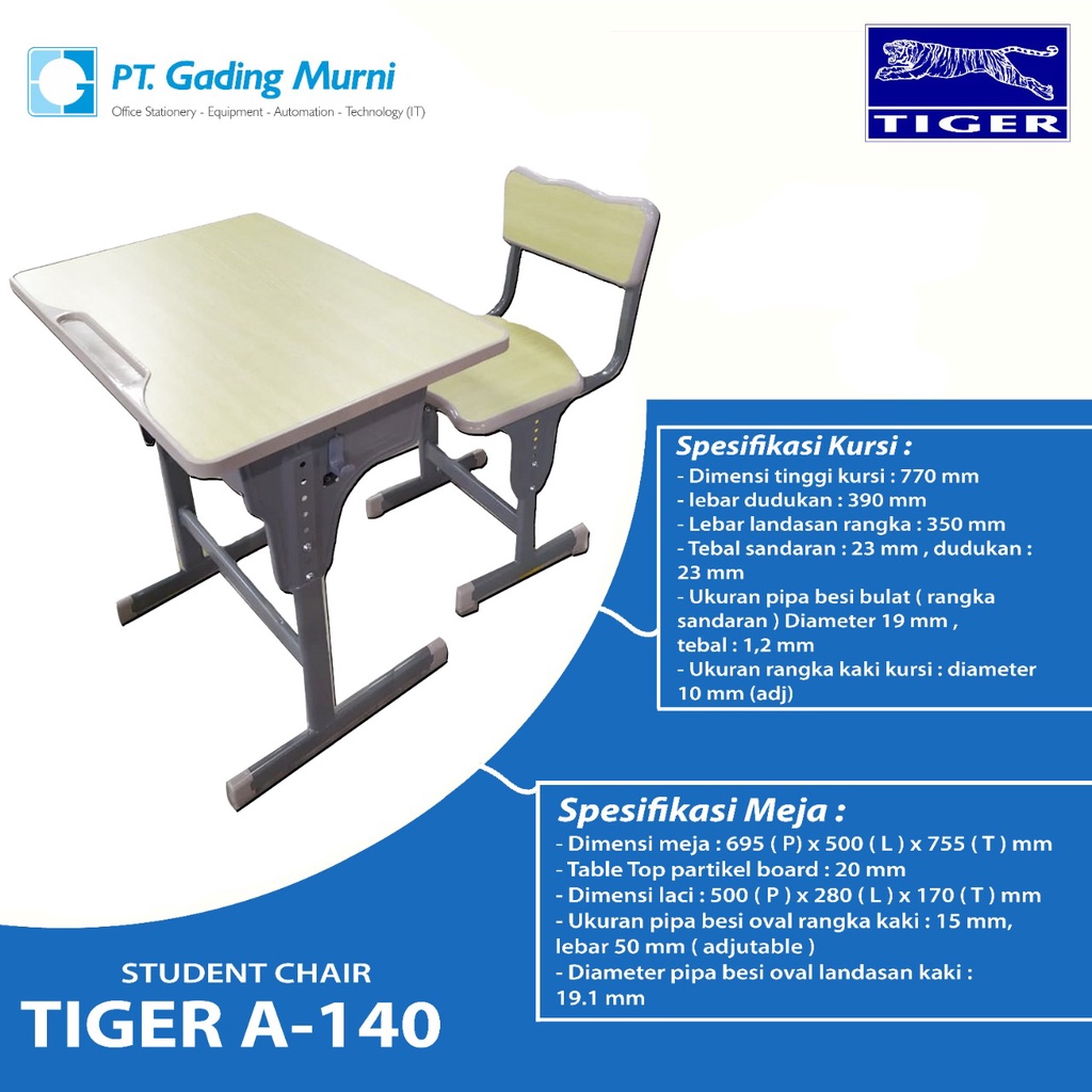 Jual TIGER STUDENT CHAIR MEJA + KURSI | Shopee Indonesia
