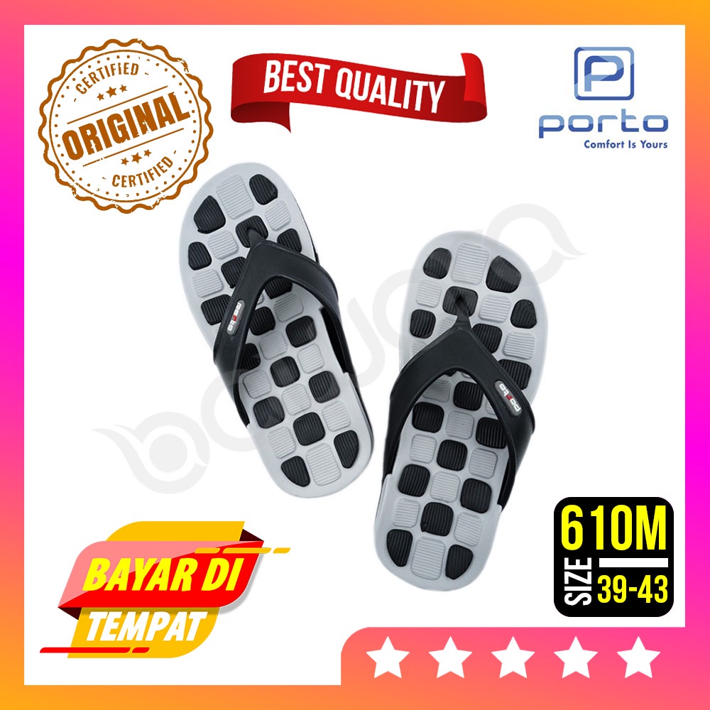 Jual Sandal Pria Model Jepit Porto 610M Premium Full Karet Awet Kuat ...