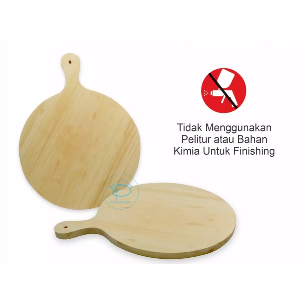 Jual TALENAN KAYU BULAT BESAR Pinus Talenan Pizza Wooden Cutting Board ...