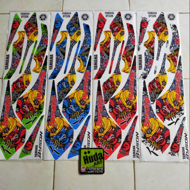 Jual Striping sticker decal variasi YAMAHA BYSON "SAMURAI" biru-hijau ...