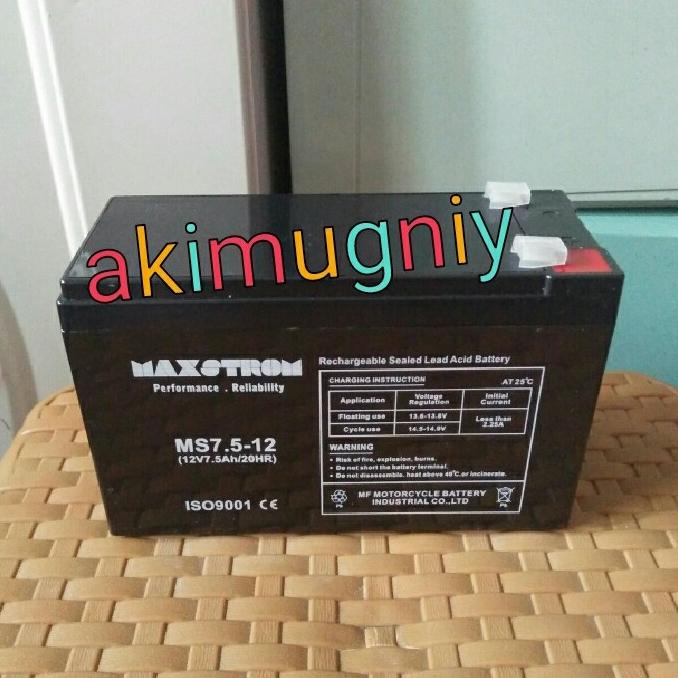 Jual Aki Vrla 12V 7.5Ah Ups Solar Panel Scooter Mobil Mainan Alarm ...
